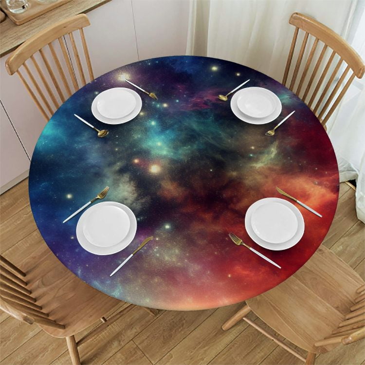 WYYP Starry Night Sky Nebulae Round Tablecloth for Picnic Dining ...