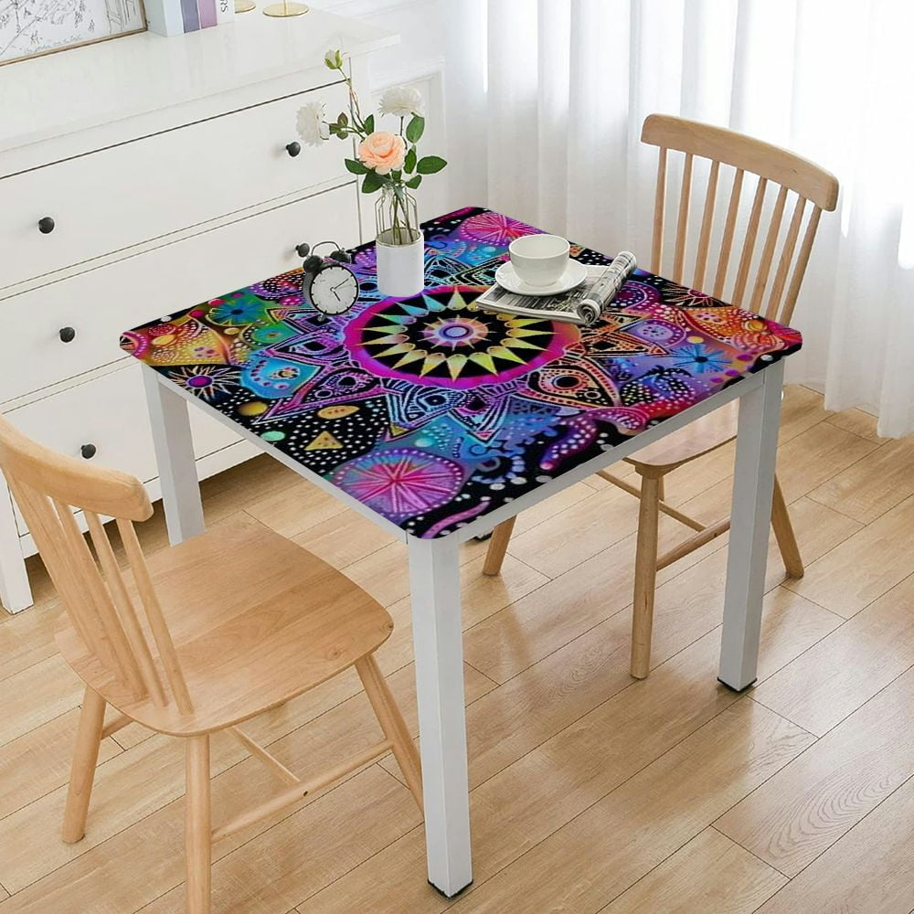 WYYP Stars Circles Psychedelic Art Square Tablecloth for Picnic Dining ...