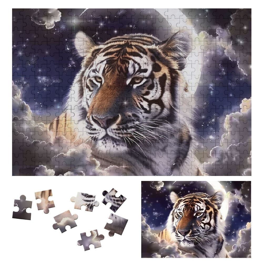 WYYP Tiger Crescent Moon Fantasy Art Wooden Puzzle Game Toy Gift 300 ...