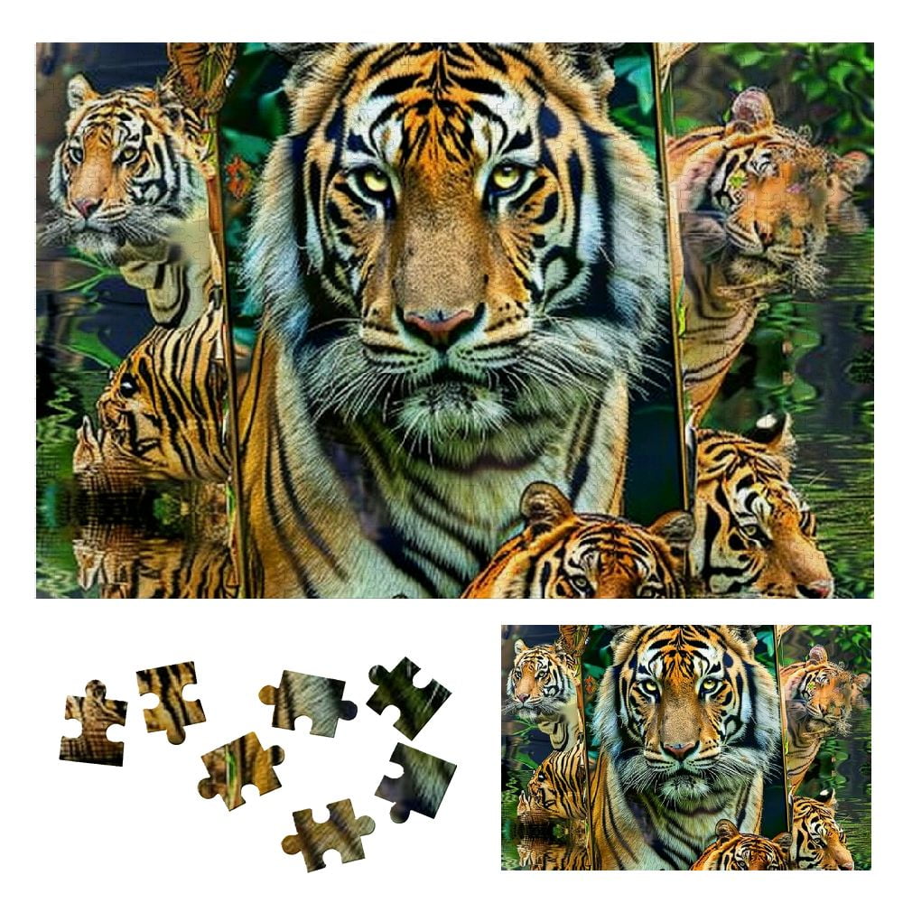 WYYP Tiger Wooden Jigsaw Puzzle Challenging Difficult Wood Puzzles for ...