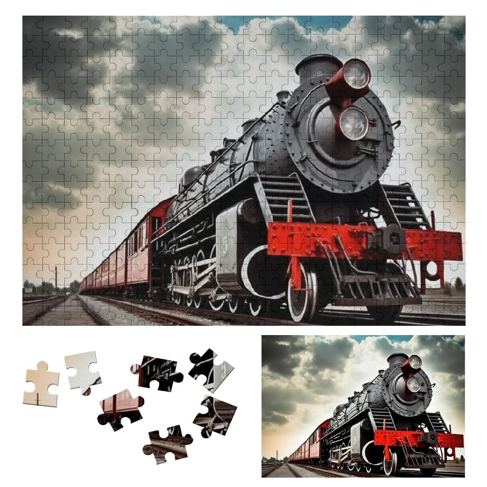 WYYP Train Tracks Sky Wooden Jigsaw Puzzle for Family Friends 300 PCS ...