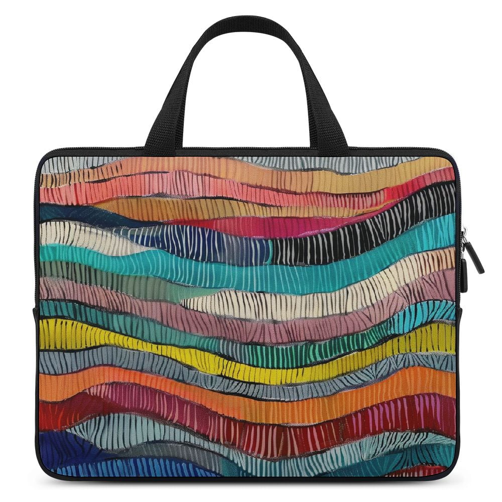 WYYP Wavy Lines Vibrant Colors Diving Fabric Laptop Bag Laptop Sleeve ...