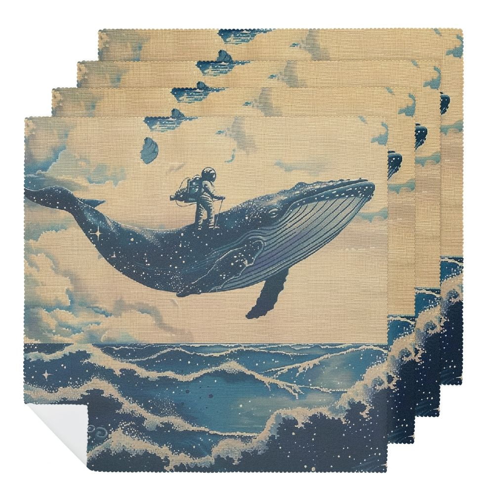 WYYP Whale Cloth Napkin Reusable Dinner Napkin for Dining Table Kitchen ...