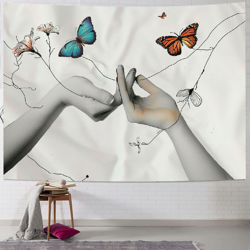 WYYP White Hands Tapestry Pinky Promise Aesthetic Cool Abstract Blue ...
