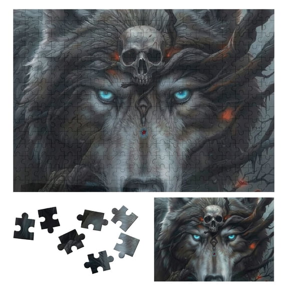 WYYP Wolf Skull Tree Wooden Jigsaw Puzzle Challenging Difficult Wood ...