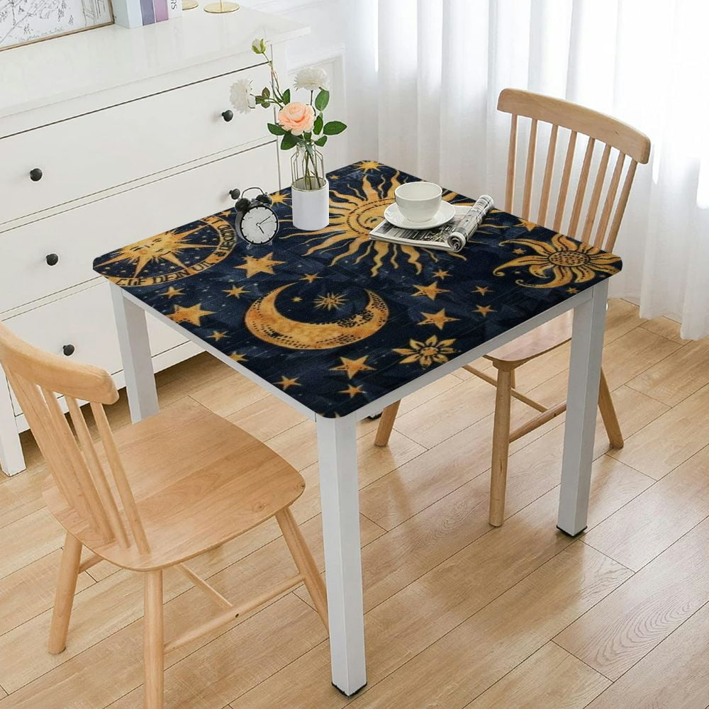 WYYP stars moon sun Square Tablecloth Outdoor Fitted 100% Polyester ...