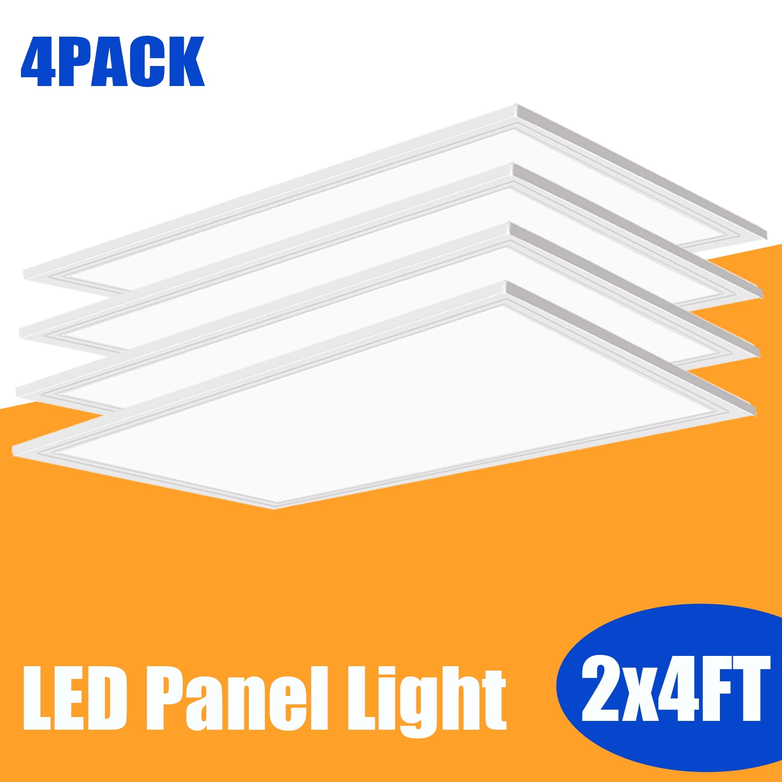 WYZM 4PACK LED Troffer Panel Light 0-10V Dimmable 2x4FT Office Panel ...