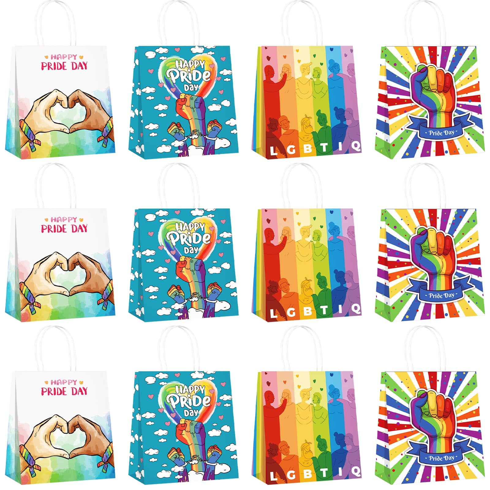 WYZRSDF 24 Pcs Gay Pride Rainbow Party Favor Bags Gift Bags Paper Bags ...