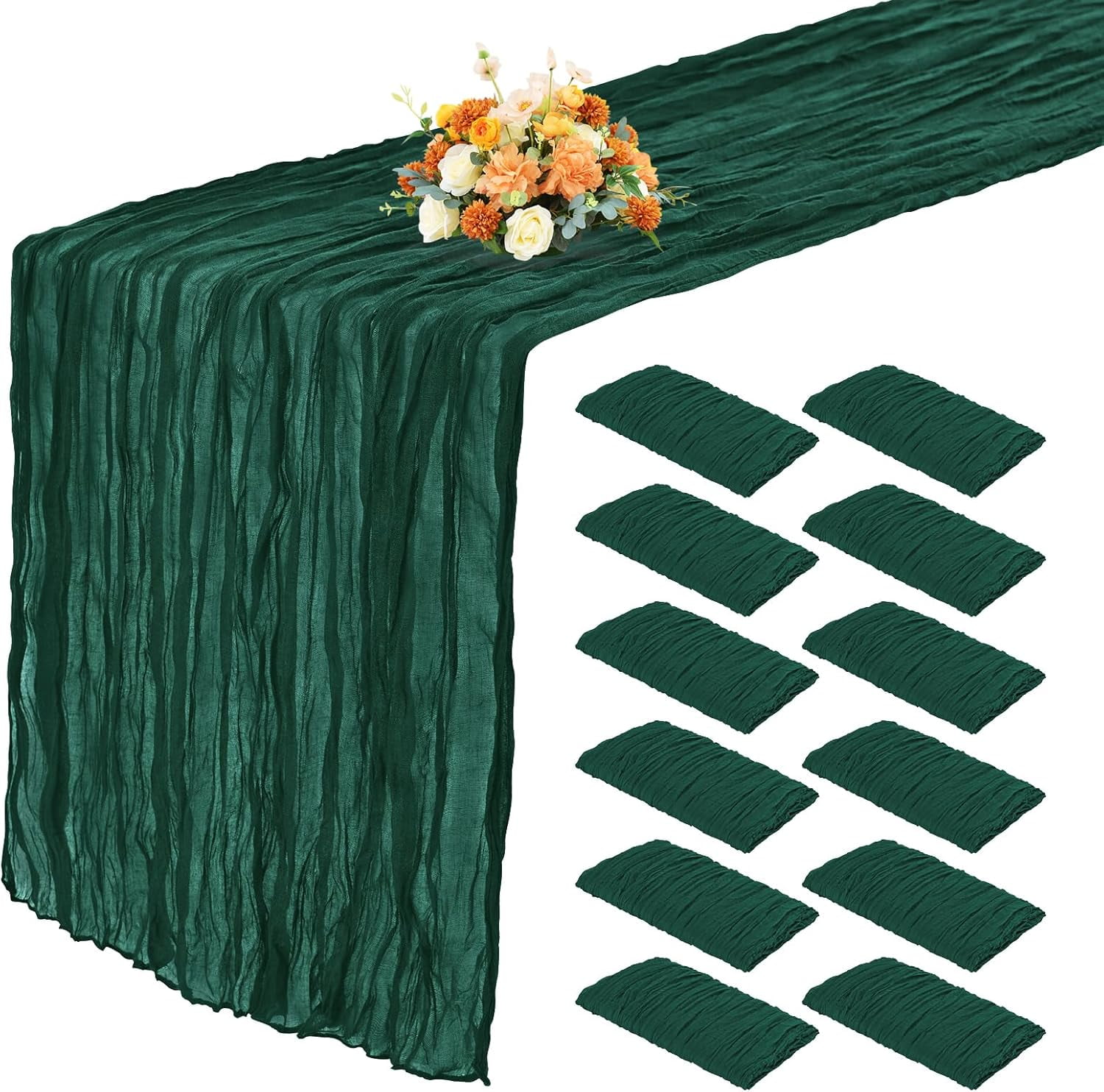 WYZZHY 12 Pack 35x70 Inch Cheese Cloth Table Runners Terracotta Boho ...
