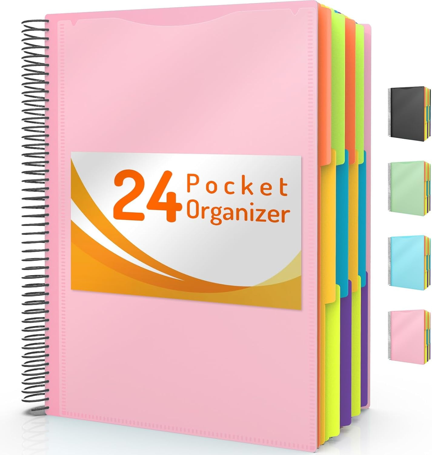 WYZZHY 24 Pocket Project Organizer 1/3-cut Tab Binder Organizer with ...