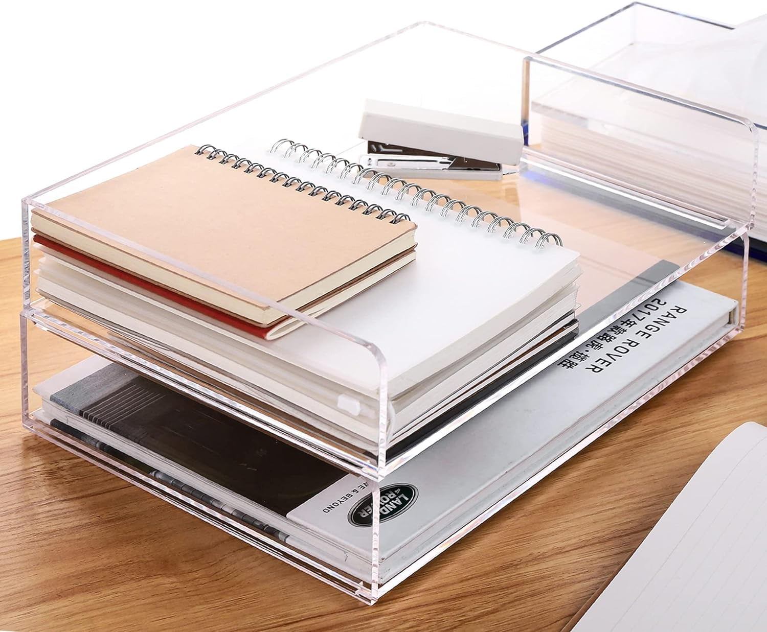 WYZZHY Paper Organizer Letter Tray Clear Acrylic Paper Tray School ...