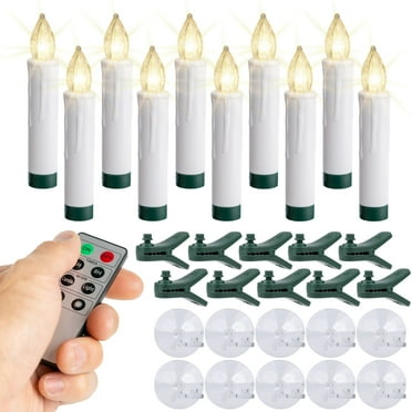 LED Flickering Lighted Flameless Christmas Tree Candles, Dimmable ...