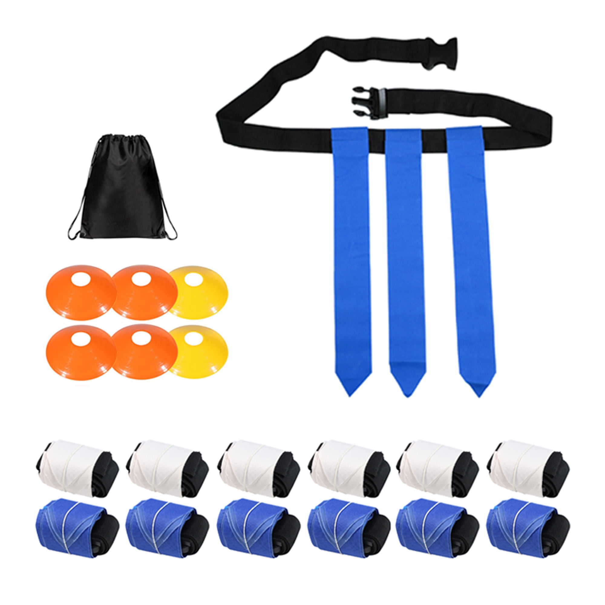 WYZworks 12-Player Flag Football Set w/ 6 Cones & Travel Bag, 3 Flags ...