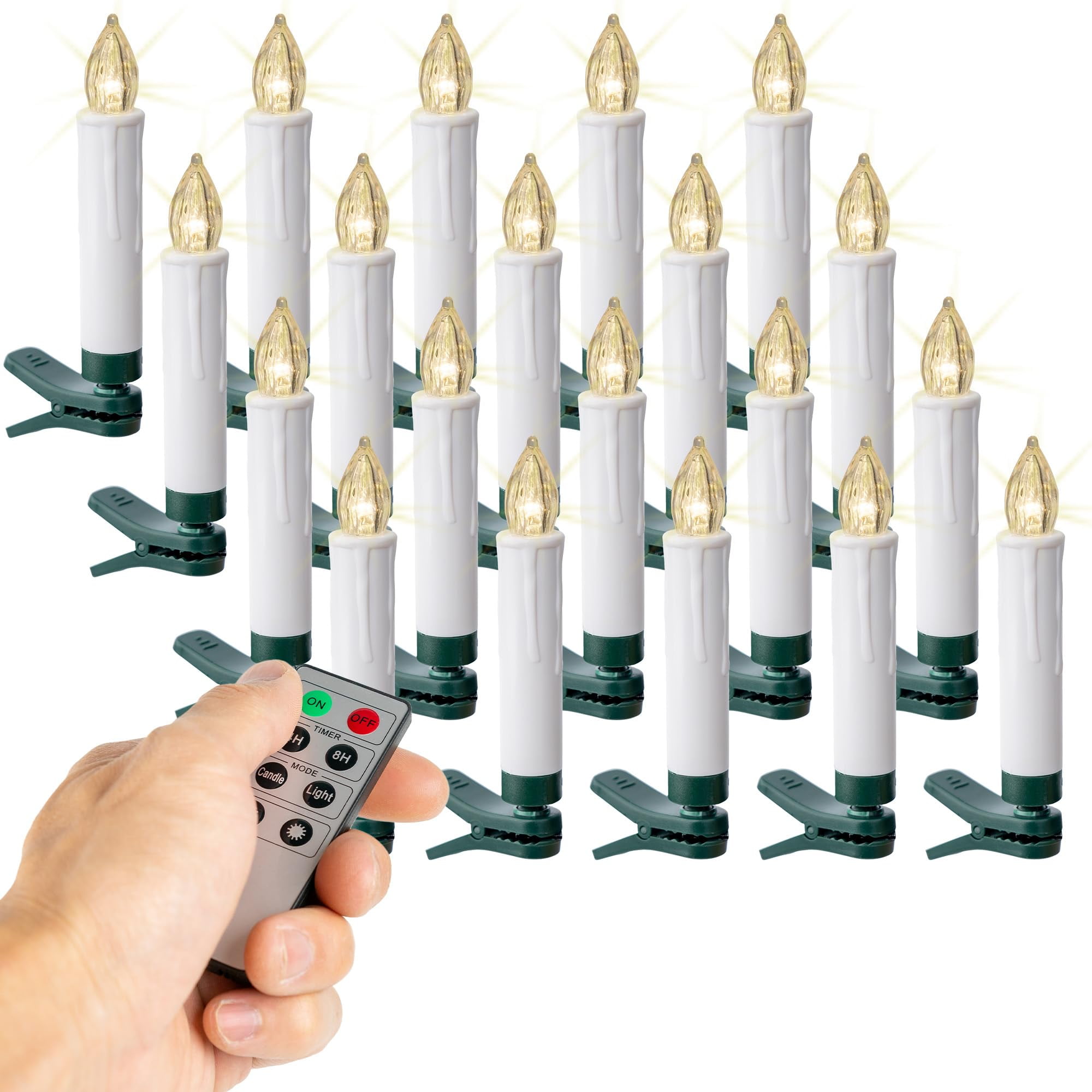 WYZworks 20 Pack 3.5" Battery Operated Flameless Flickering Clip-On ...