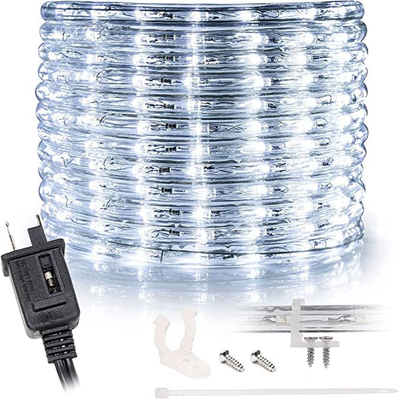 WYZworks 25ft LED Rope Lights, Permanent Outdoor Waterproof Connectable ...