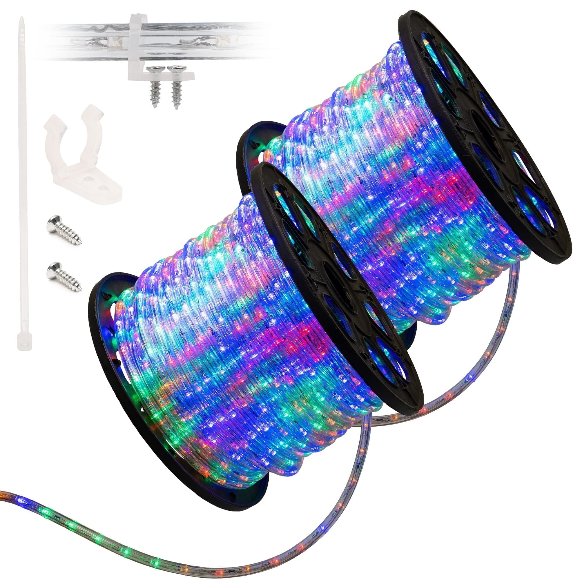 2286LEDs, 2x150ft Pink LED Rope Light w/ 8 Mode, Connectable Outdoor ...