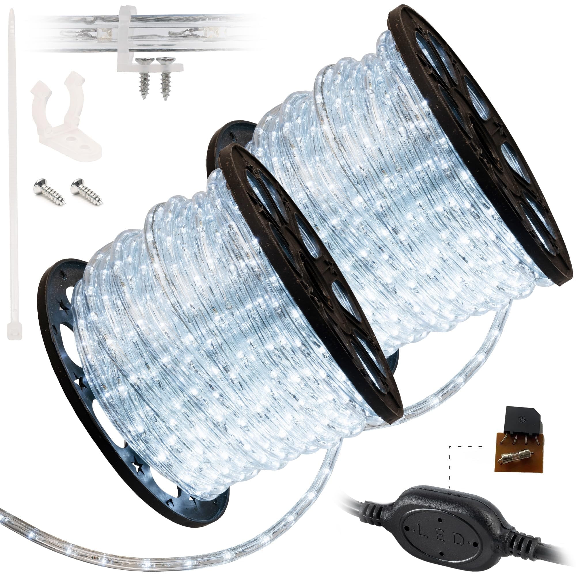 WYZworks 300ft LED Rope Lights, Permanent Outdoor Waterproof ...