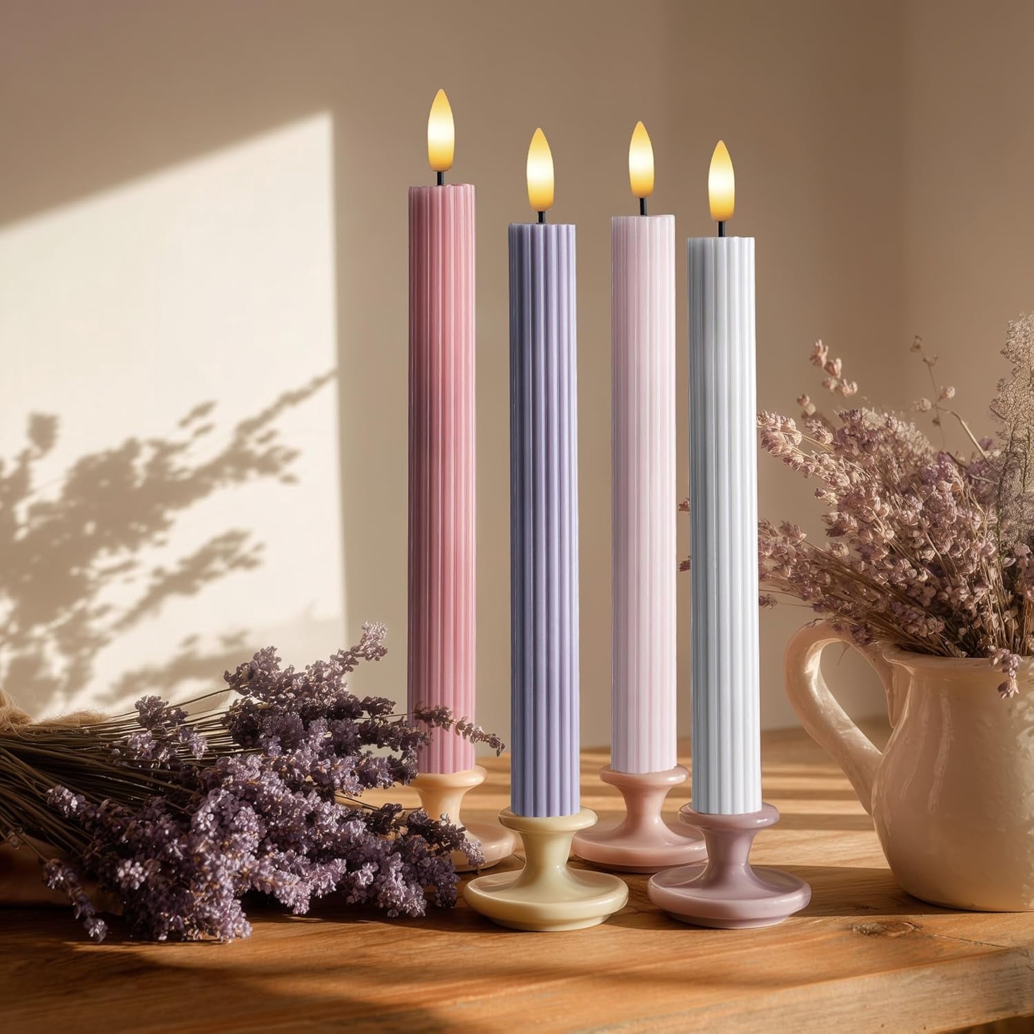 WYZworks Coordinated Dusty Mauve Pinkish Lilac 4 Pack Set, 10" LED ...