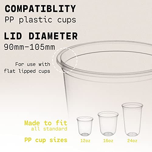 WYZworks Cup Sealer Film Clear, Seals 3275 cups per roll @ 90mm-105mm, Bubble Boba Milk Tea Lid ...