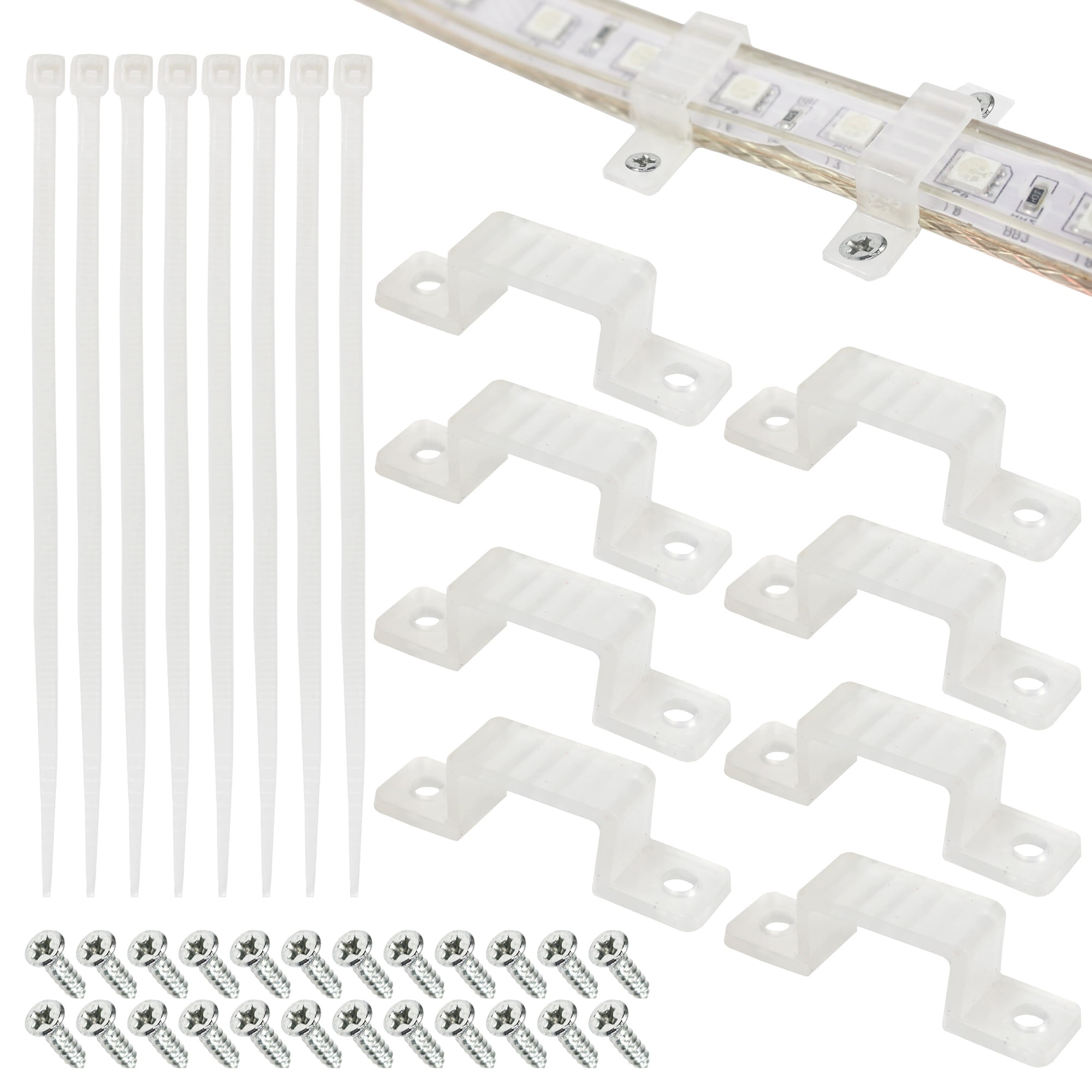 WYZworks - Mounting Clips Kit - 60x Screws, 30x Brackets, 30x Zip Ties ...