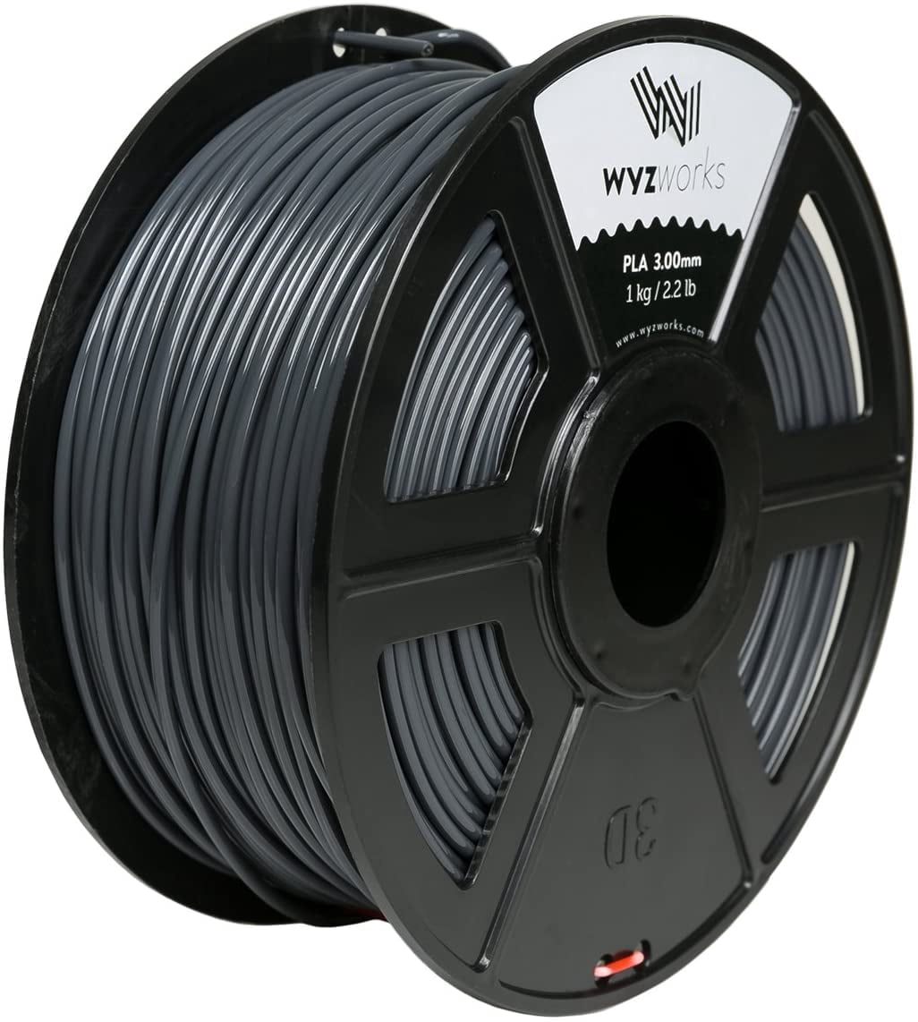 WYZworks PLA 3.00 (Gray) 3D Printer Filament 1kg / 2.2lb (+ with ...