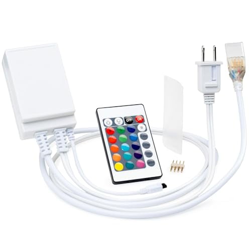 WYZworks SMD 5050 LED Strip Light 110V Power Supply, 3ft Cable Cord w ...