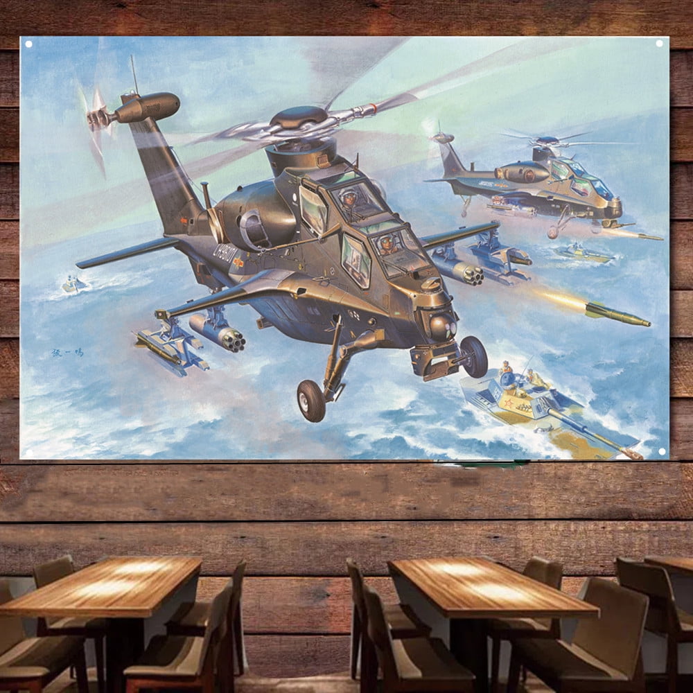 WZ-10 Thunderbolt Attack Helicopter Posters & Prints Wall Art Flag - 38 ...