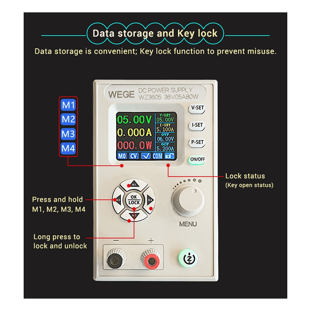 WZ3605 Anti-Backflow Adjustable Digital Control DC Power Supply Buck ...
