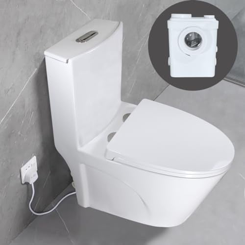 WZ5040P-P Dual Flush Macerating Toilet System with Compact 450W ...