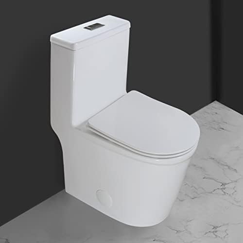 WZ5069 Small Modern One Piece Toilet Dual Flush 12" Rough in 23-in ...