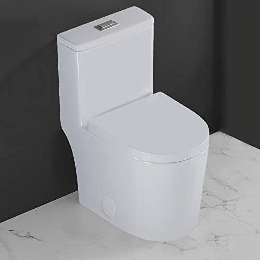 WZ5089 Compact Round One Piece Toilet 23" Depth,Dual Flush For Small ...