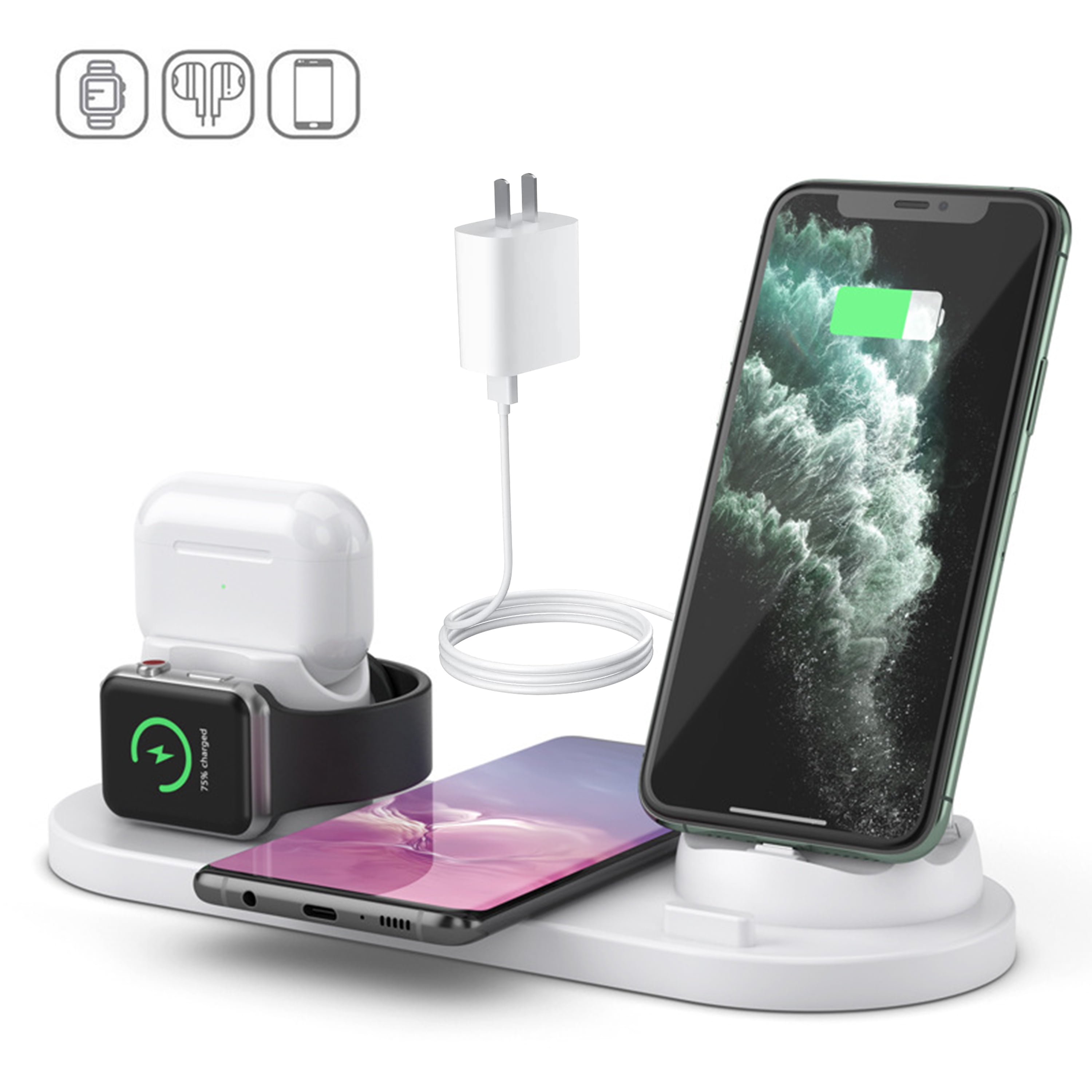 WZCPCV 6 in 1 Wireless Charging Station,Fast Charging Station for ...