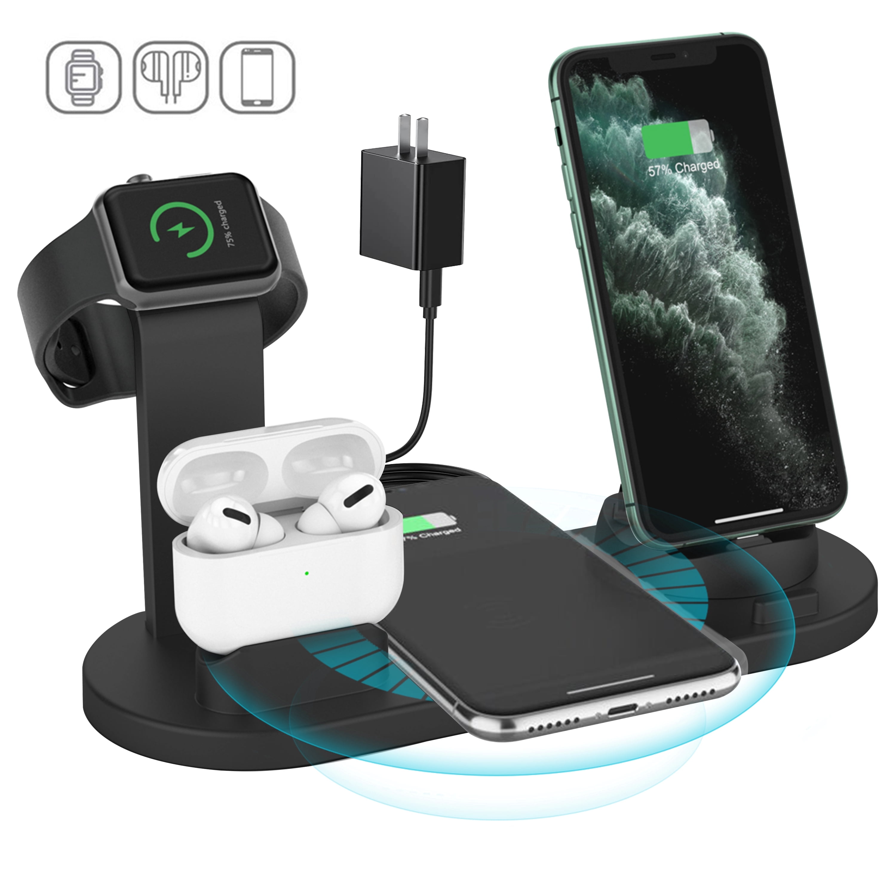 WZCPCV 6 in 1 Wireless Charging Station,Fast Charging Station for ...
