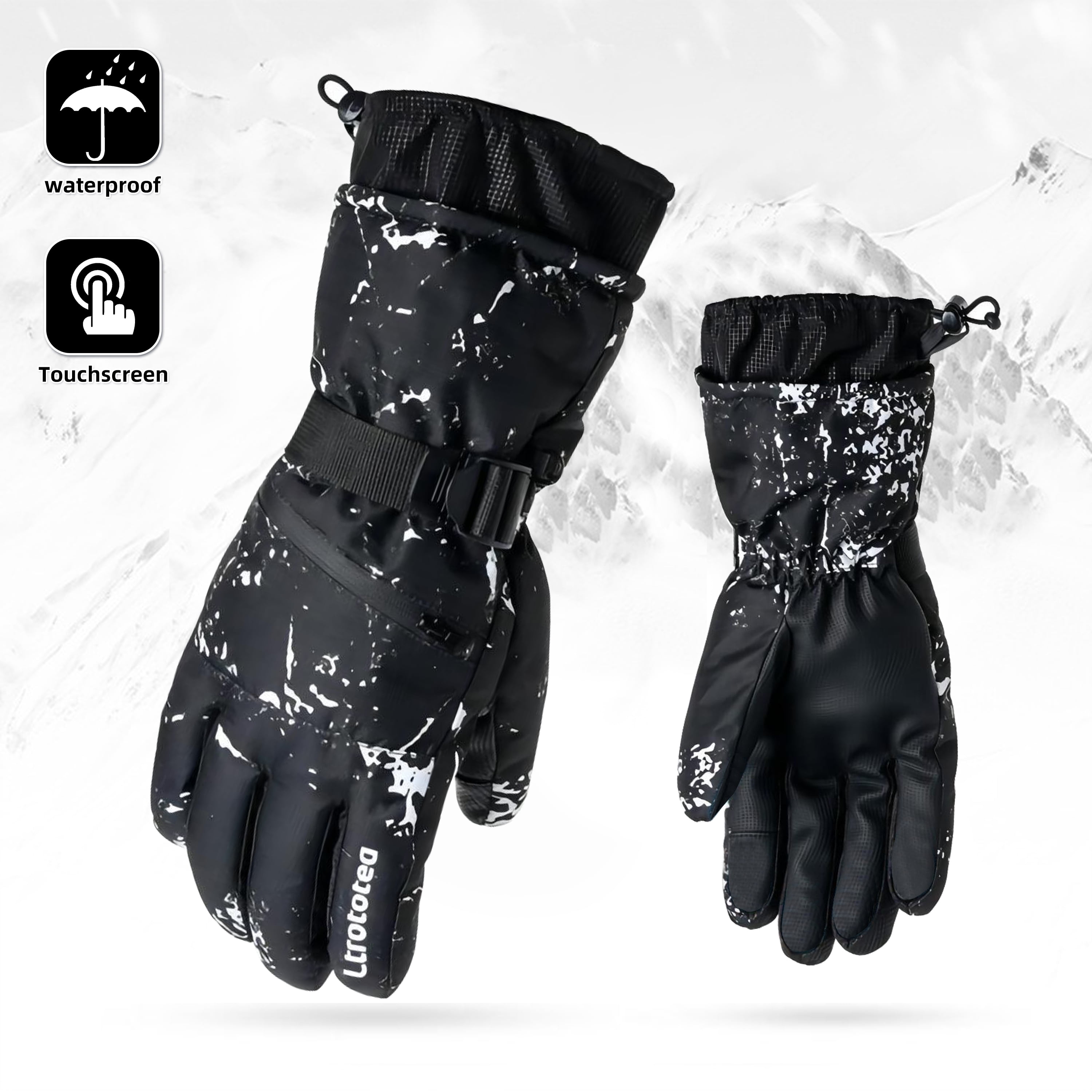 WZCPCV Waterproof Ski Gloves for Men & Women, Touchscreen, Warm Winter ...