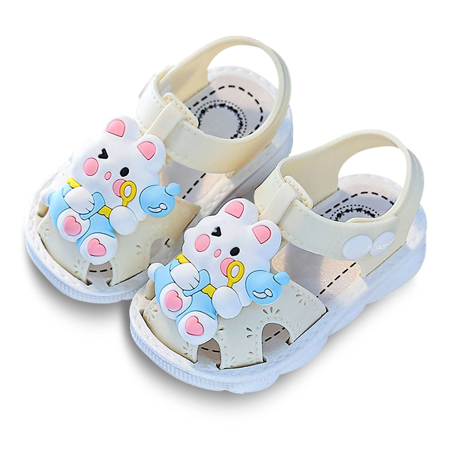 WZEIIOT Girls Lightweight Sandals Summer Cartoon Print Outdoor Play Non ...