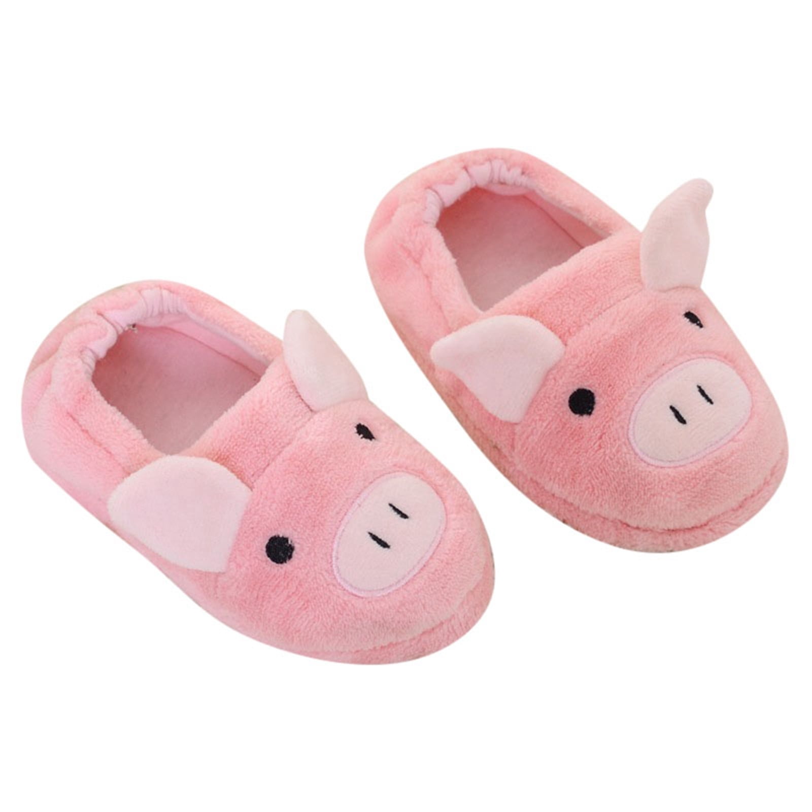 WZEIIOT Girls Slippers For Kids Winter Cute Cartoon Pig Design Indoor ...