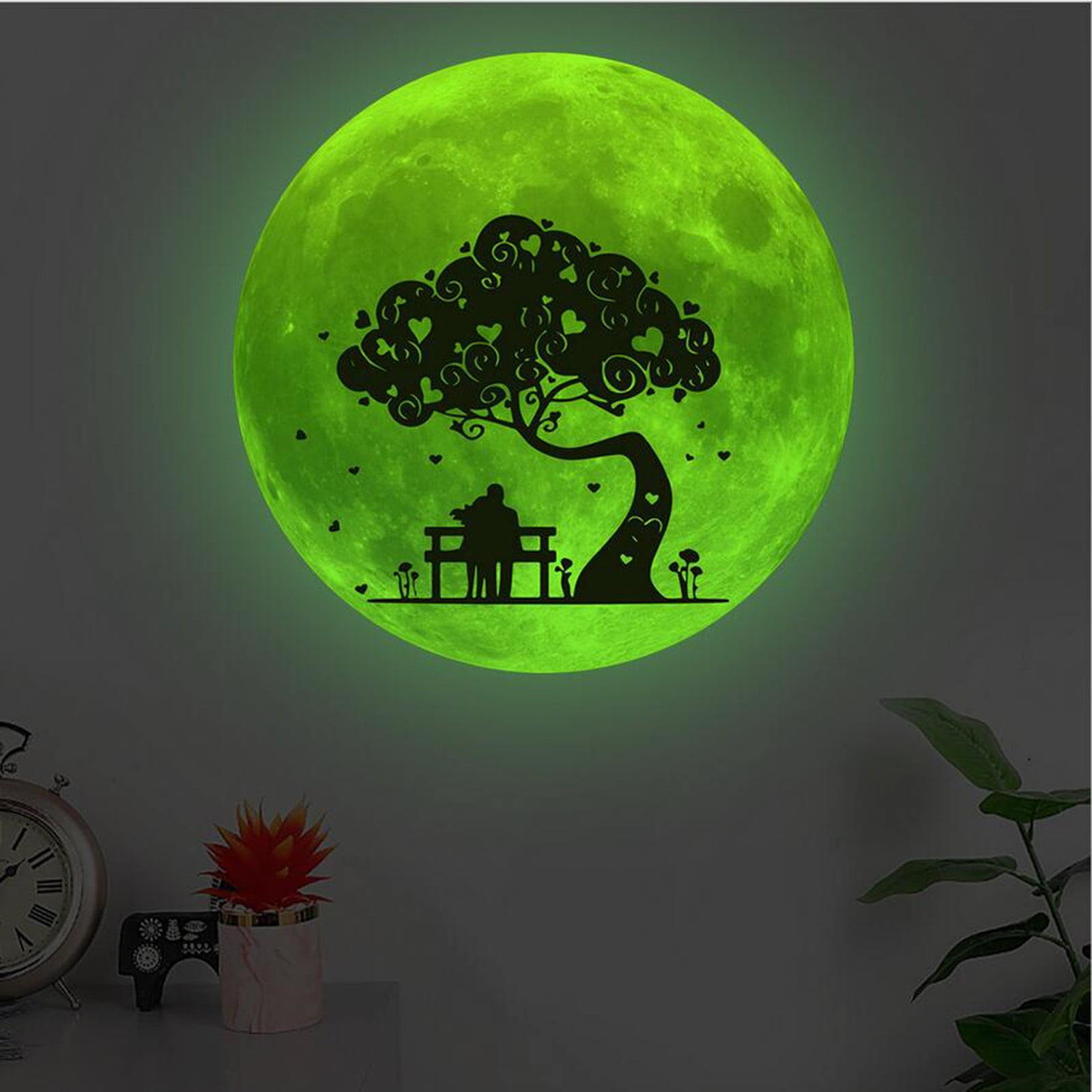 Wzhxin Stickers Luminous Tree Couple Wall Sticker Living Room Bedroom