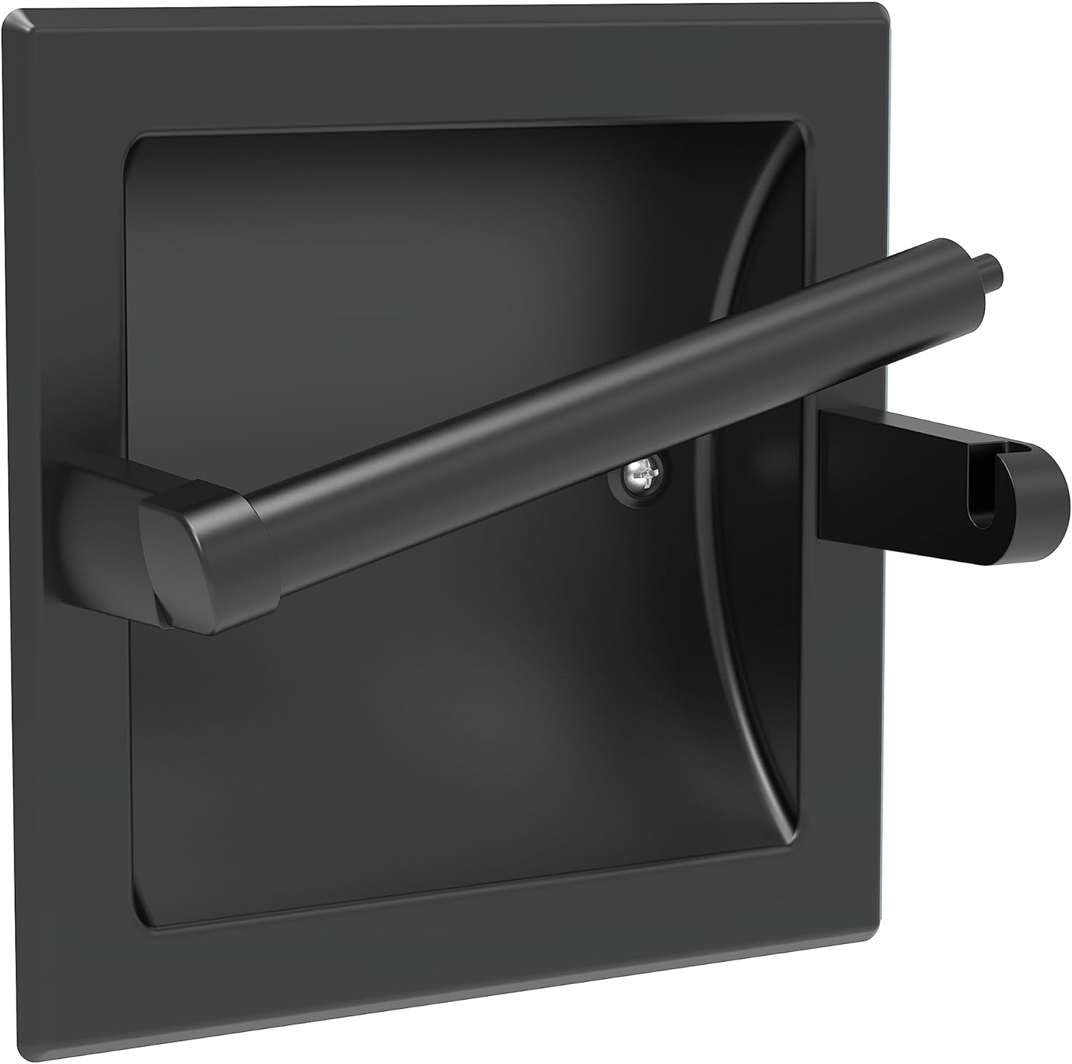 Designers Impressions Matte Black Recessed Toilet / Tissue Paper Holder ...
