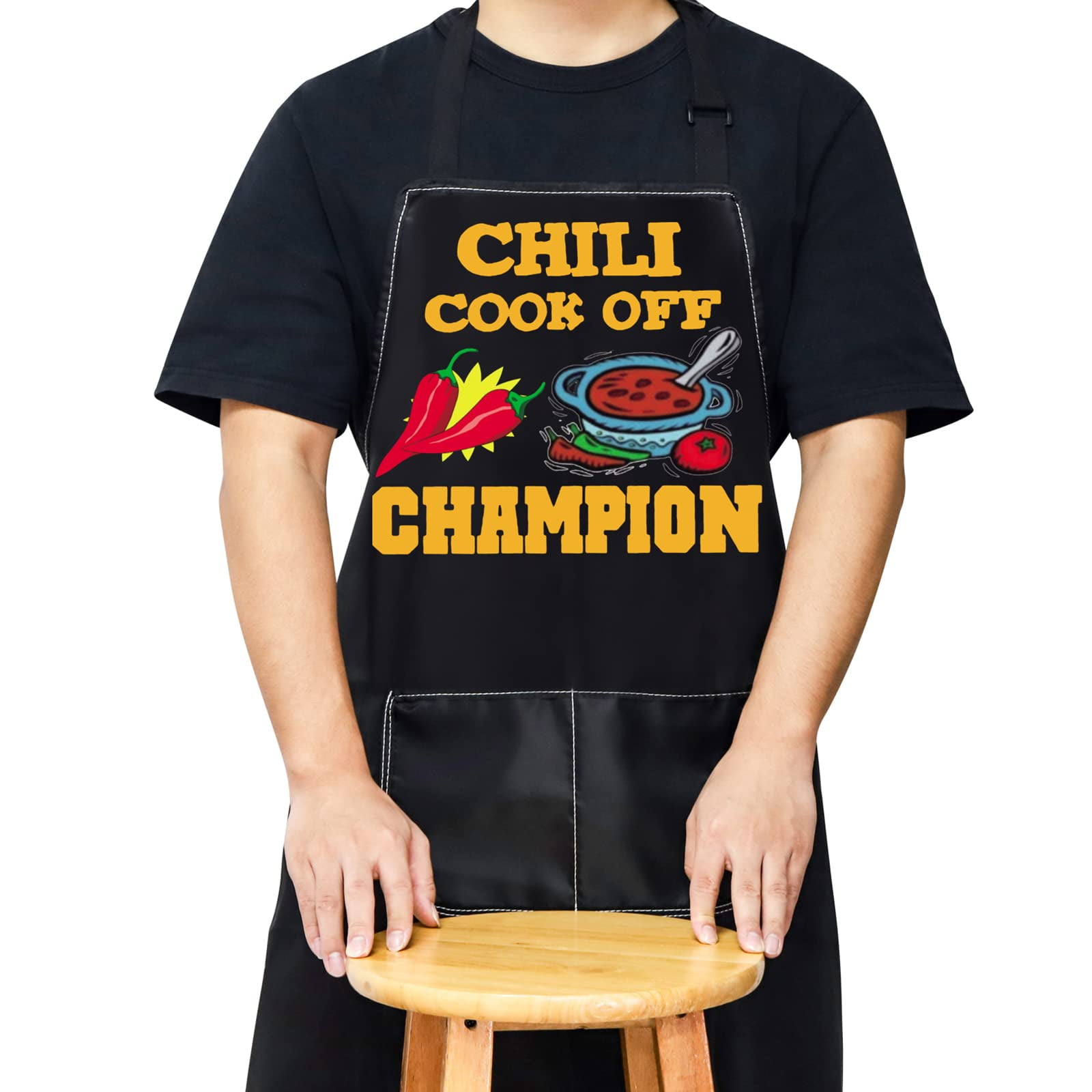 WZMPA Chili Cook Off Champion Kitchen Apron Chili Competition Chef Gift Adjustable Kitchen ...