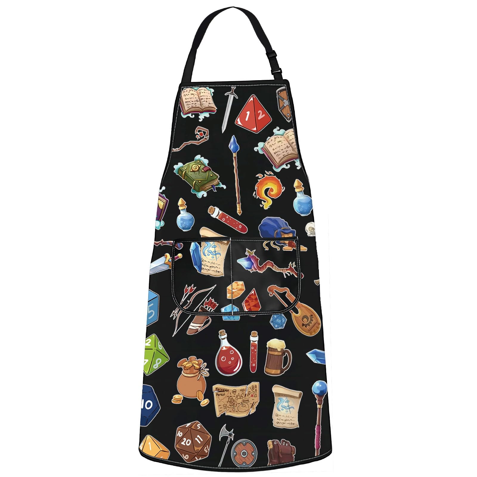 WZMPA Dungeon Master Kitchen Apron DND Gamer Gift RPG Dungeon Weapon Aprons RPG Dungeon Kitchen ...
