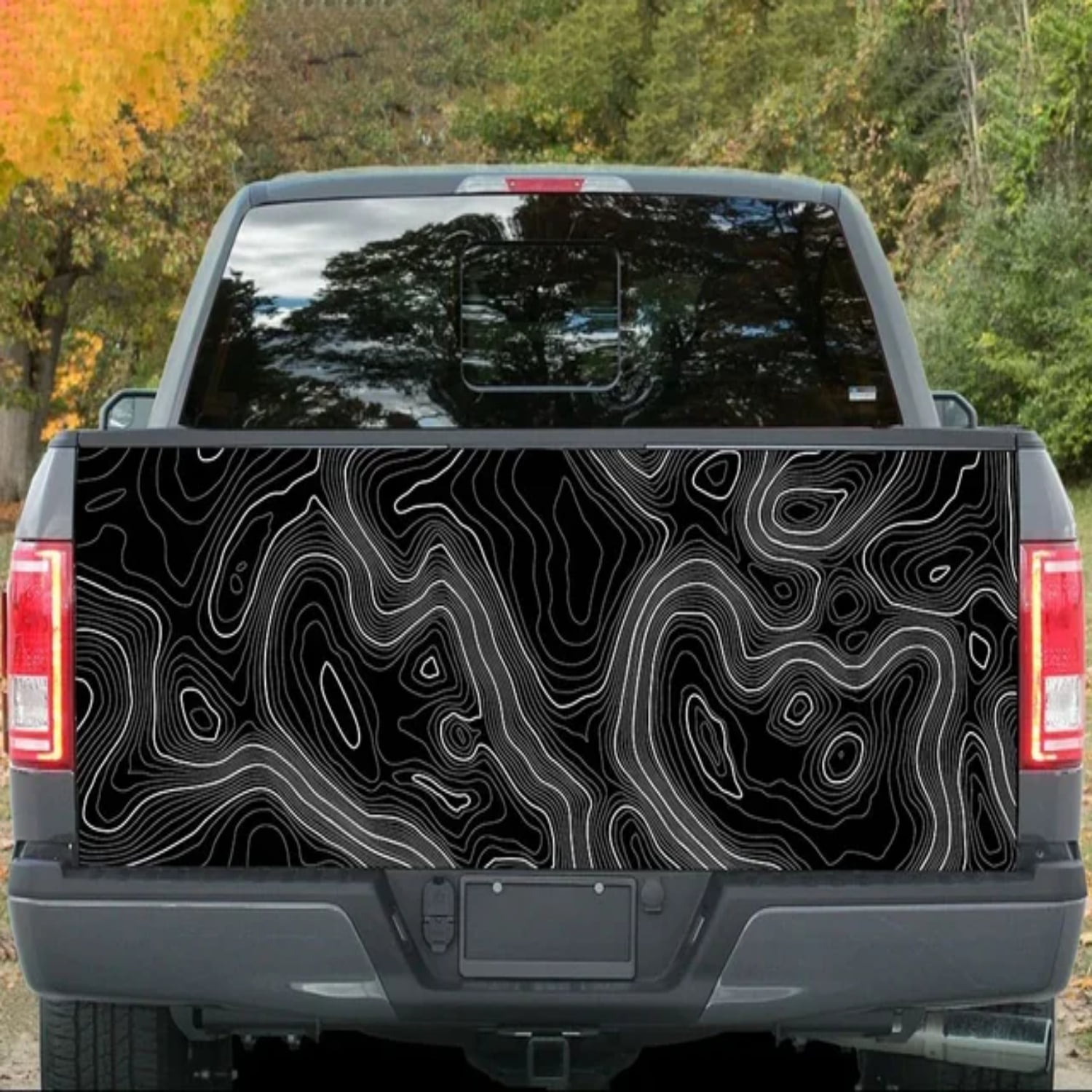 WZOQNI Customizable Topographic Pattern Car Sticker Truck Suv Tailgate ...