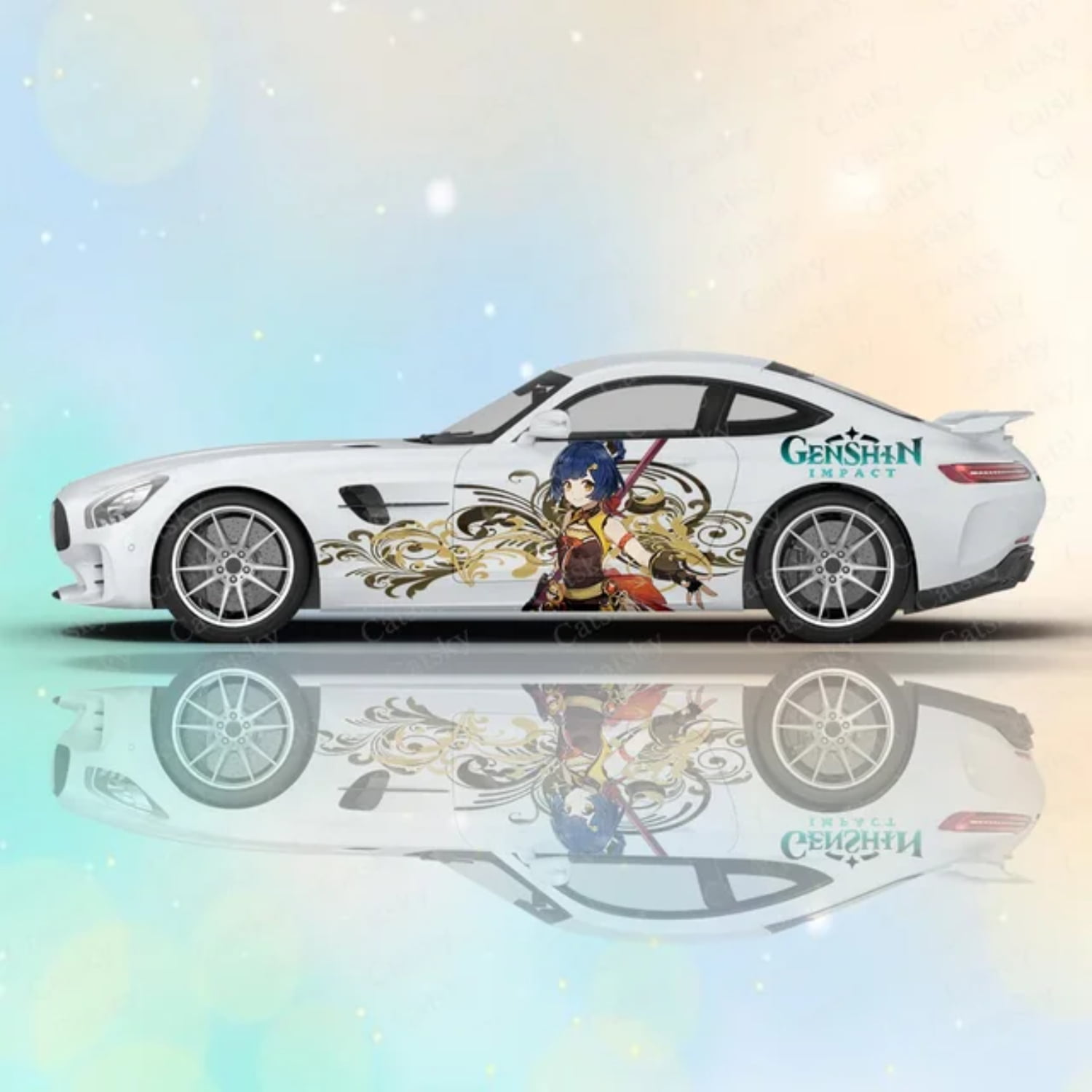 WZOQNI Genshin Anime Girl Car Body Stickers Anime Itasha Vinyl Car Side ...