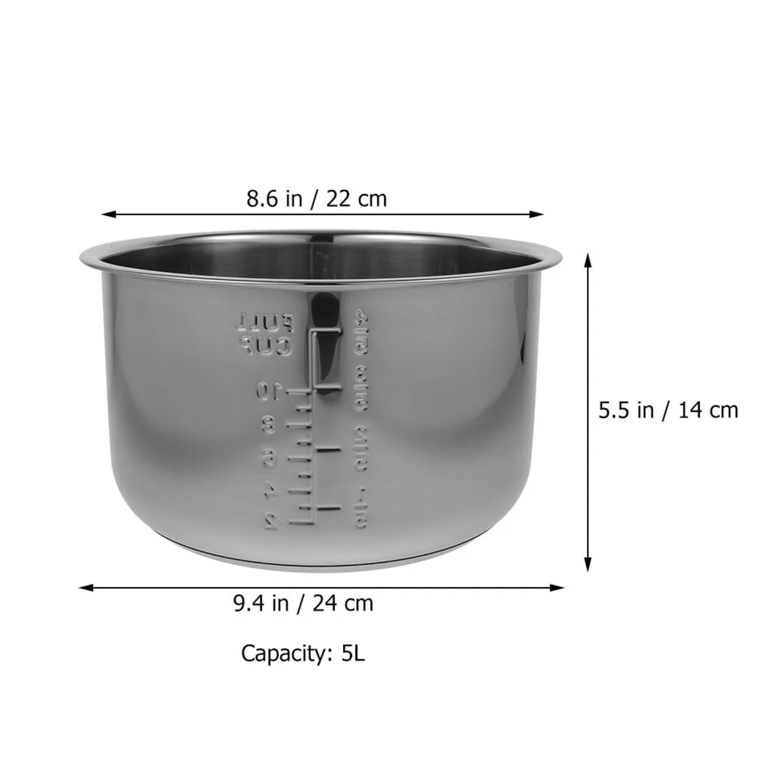 WZOQNI Non-Stick 5L Rice Cooker Inner Pot - Replacement Liner for ...