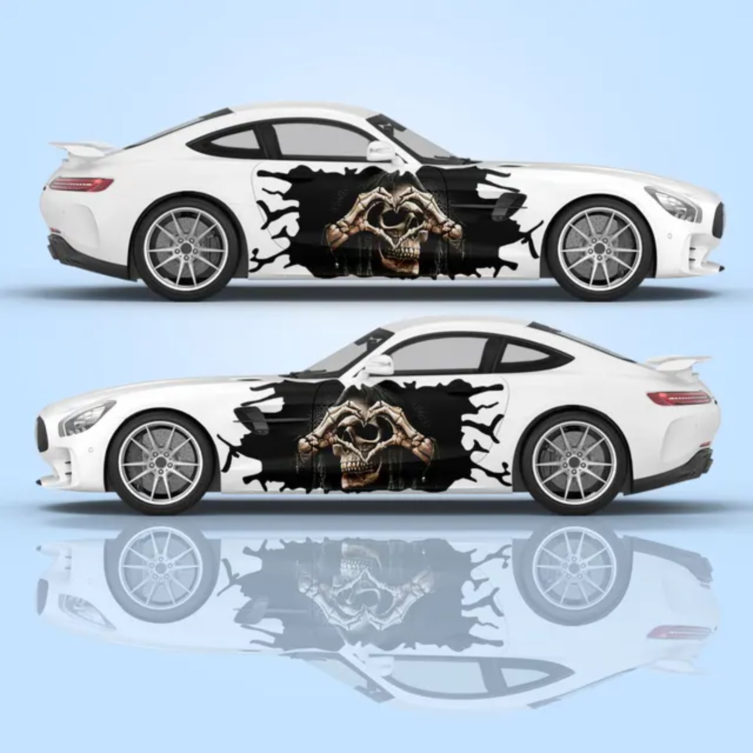 WZOQNI Skull Car Wrap Cast Vinyl Wrap Size Sticker Decals High Quality ...