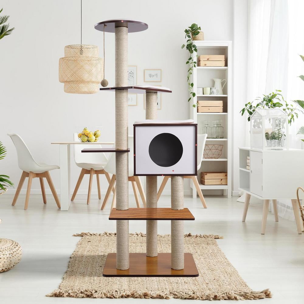 WZTO 63 inches Large Cat Tree for Indoor Cats, Tall Cat Tower Cat ...