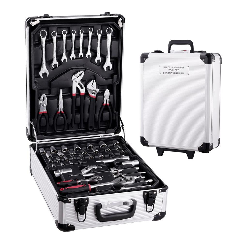 Ktaxon 799 pcs complete tool set mechanics wrenches screwdriver socket with trolley case store