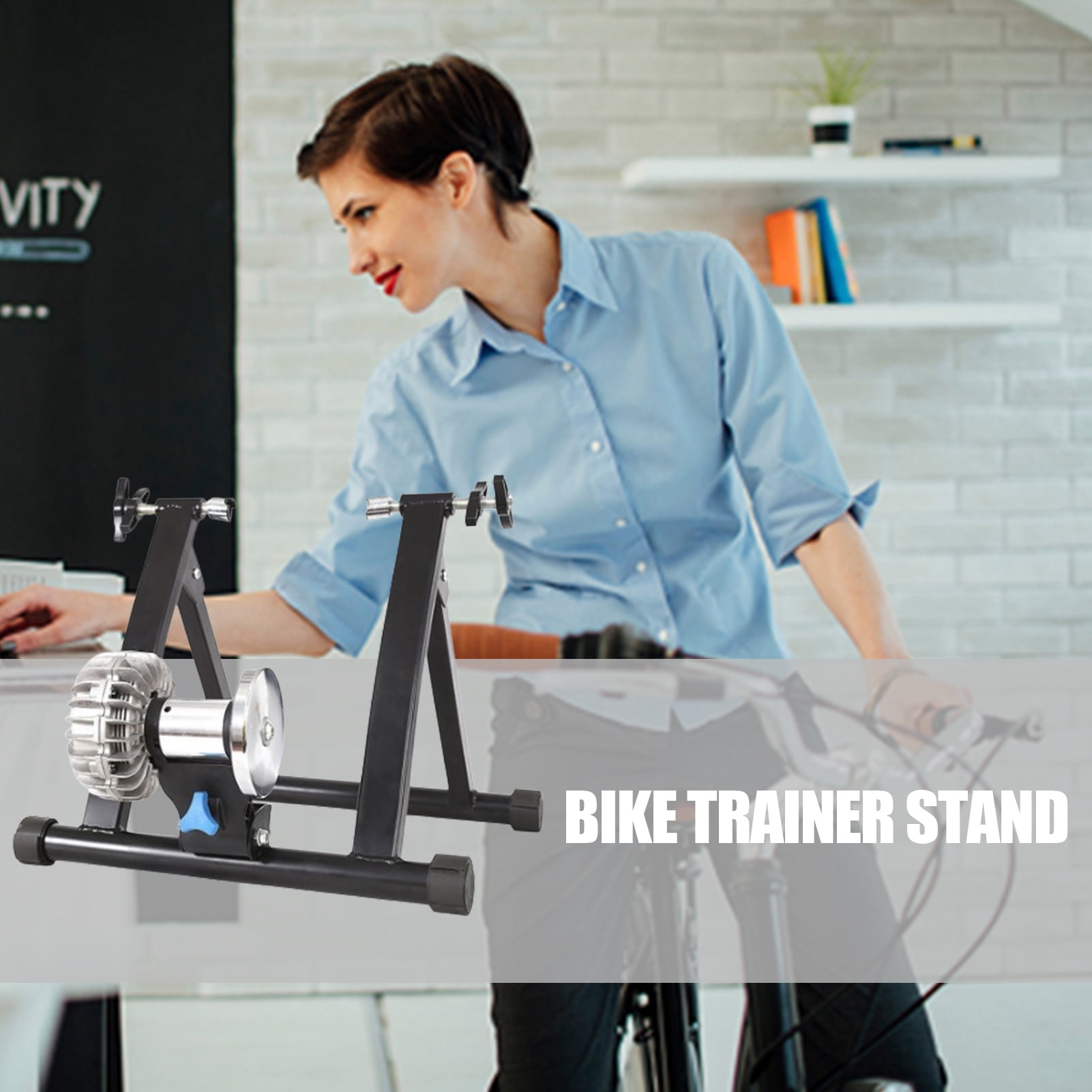 WZTO Bike Trainer Stand For Indoor Riding | Portable Foldable Magnetic Stainless Steel Indoor ...