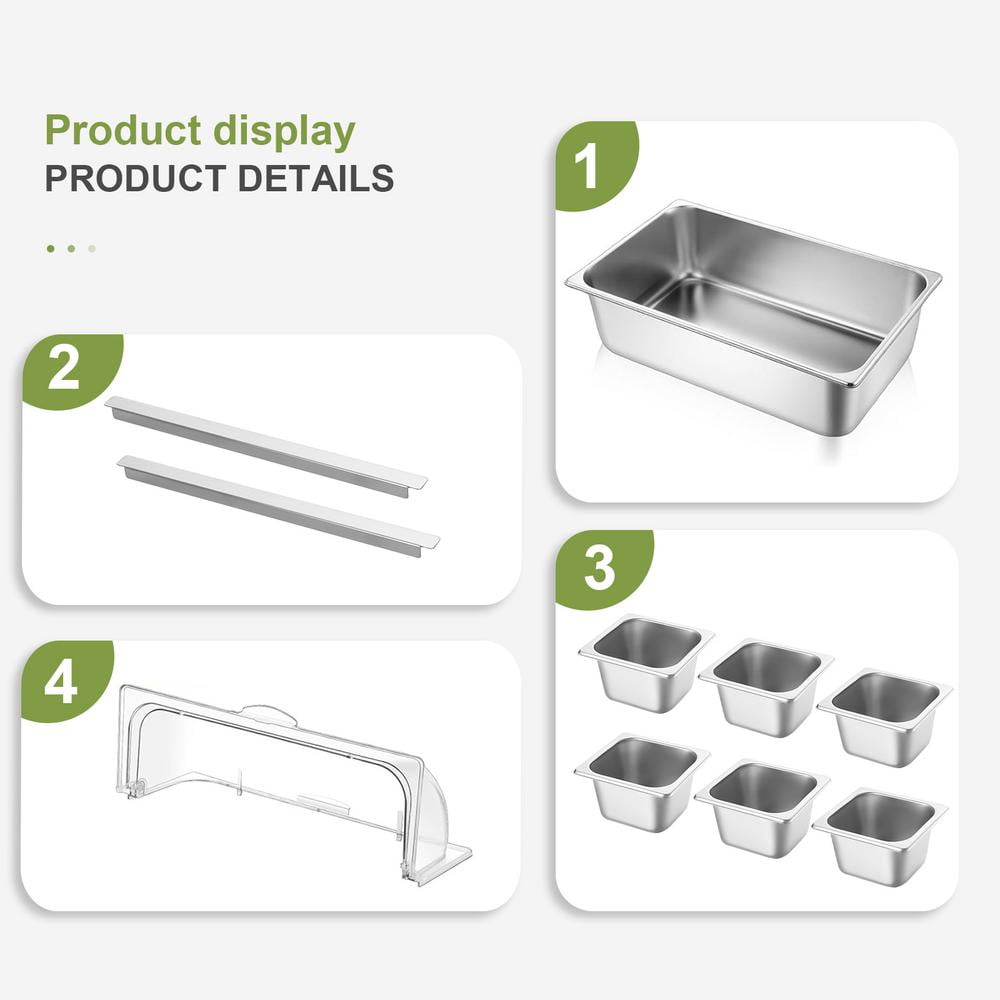 WZTO Cooled Condiment Dispenser Buffet Condiment Dispenser Display Rack ...