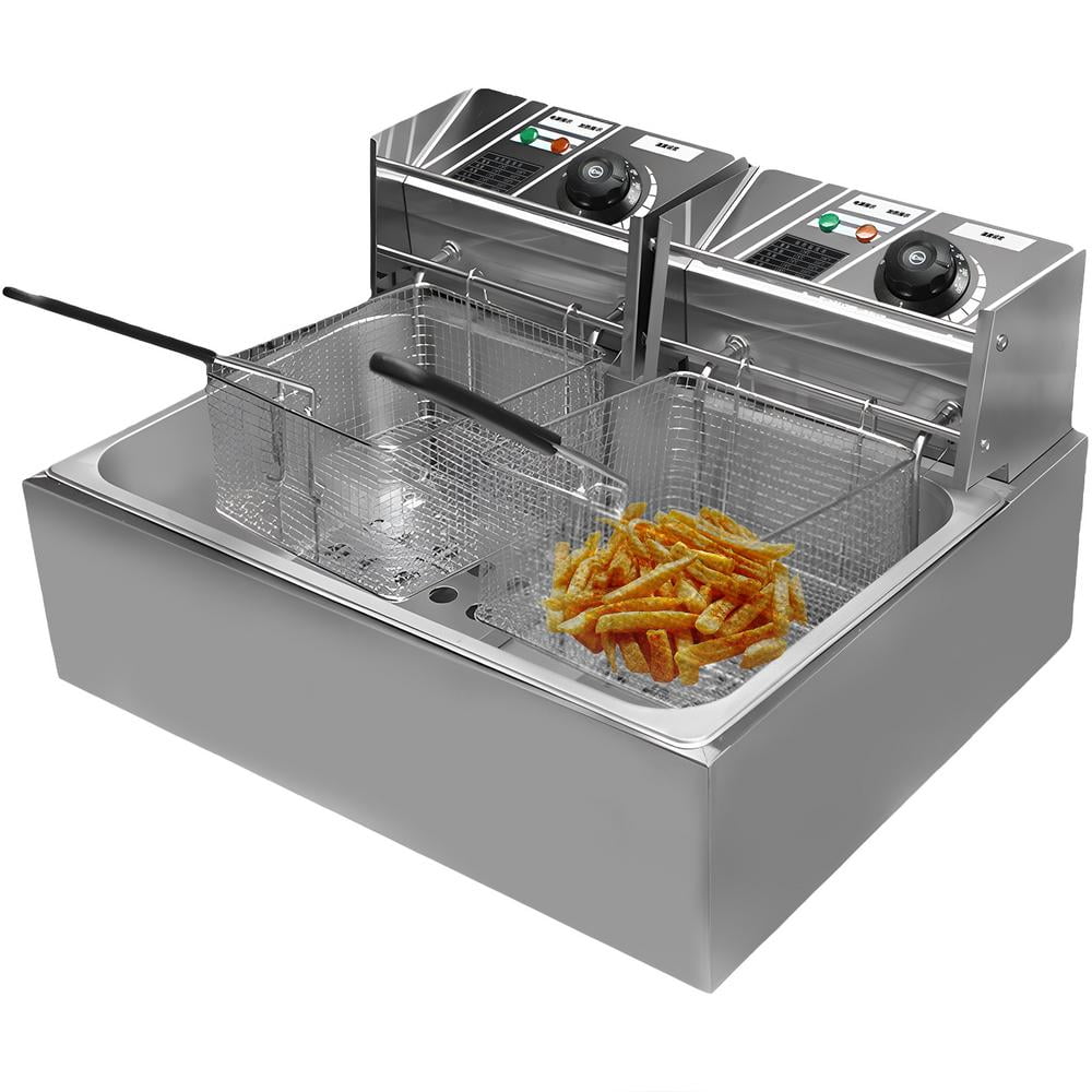 WZTO Deep Fryer Pot Electric | 110V Commercial Double Stainless Steel ...