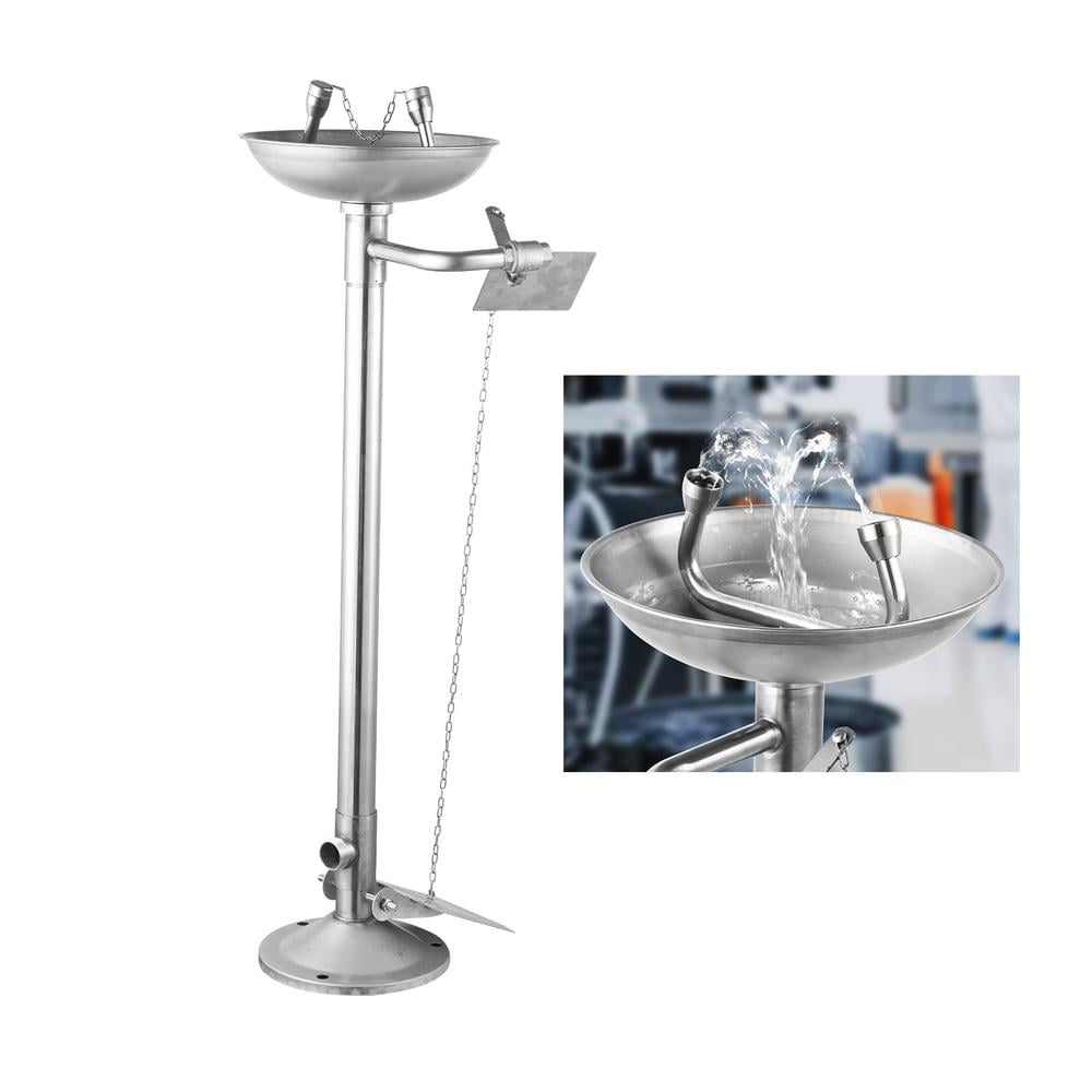 WZTO Eye Wash Station Pedestal Mounted Eyewash Station Adjustable Water ...